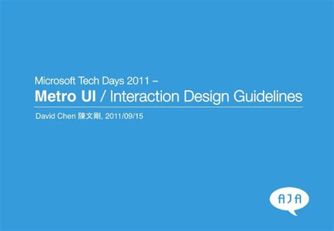 Metro Ui Interaction Design Guidelines Microsoft Tech Days 2011