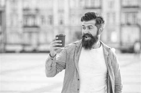 Surprised Guy Offering Coffee Outdoor Guy Offering Coffee Outside