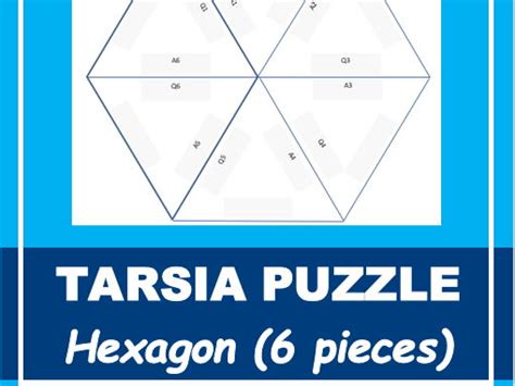Tarsia Puzzle Hexagon Editable Template 6 Pieces Teaching Resources