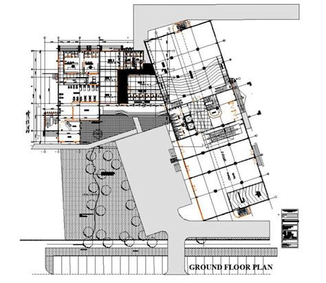 Health Club Building Detail Plan 2d View Layout Autocad File