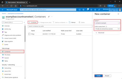 Blob Azure Portal Azure Storage