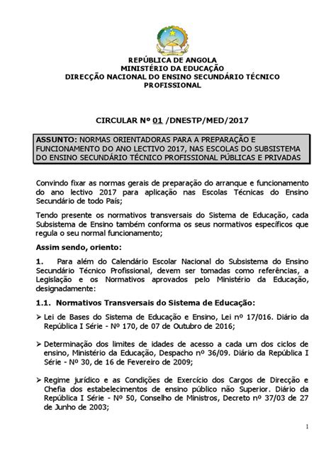 Republica De Angola Ministerio Da Educac Pdf Ensino Médio Ensino
