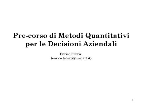 Slide Di Ripasso Statistica Docsity