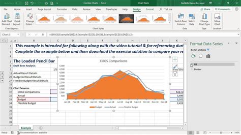 building combination line and area charts microsoft excel basic