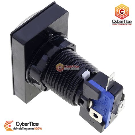 สวิทช์พร้อมปุ่มกดสี่เหลี่ยมขนาดเล็ก กดติดปล่อยดับ มีไฟ สีขาว ขนาด 3350mm ขาย Arduino อุปกรณ์