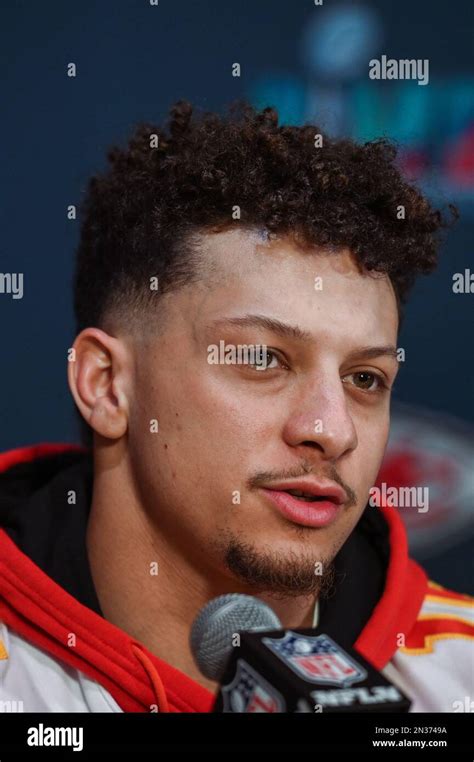 Phoenix Arizona On Feb 7 2023 Kansas City Chiefs Quarterback Patrick Mahomes Speaks To