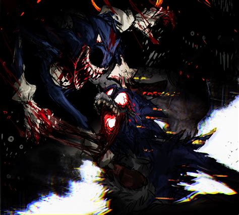 Sonic The Hedgehog Sonic Exe Sonic Series Highres 2babes Black Sun Blood On Hands Claws
