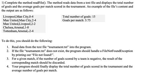 solved 1 complete the method readfile the method reads