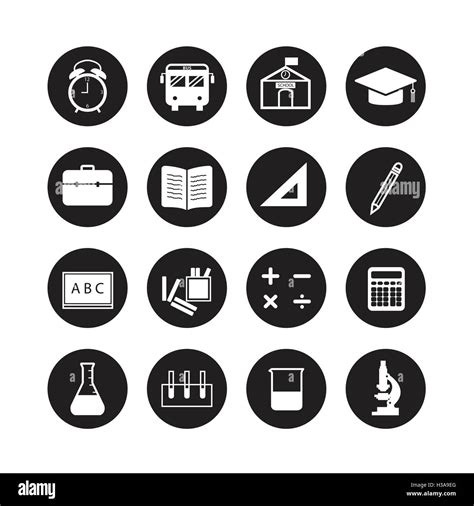 School And Education Icons Stock Vector Image And Art Alamy