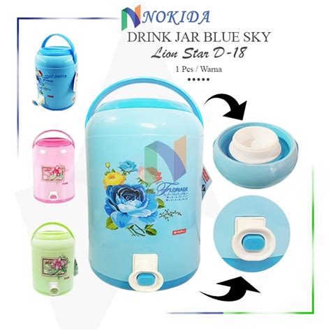 Jual Nokida Tempat Air Minum Lion Star D Liter Drink Jar Dispenser Air Minuman Blue