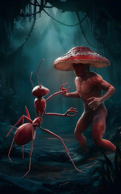 Forest Red Ant With Human Premium Ai Generated Image