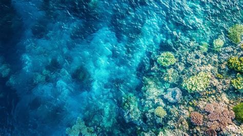 Stunning Aerial View Of A Vibrant Coral Reef In The Maldives Premium