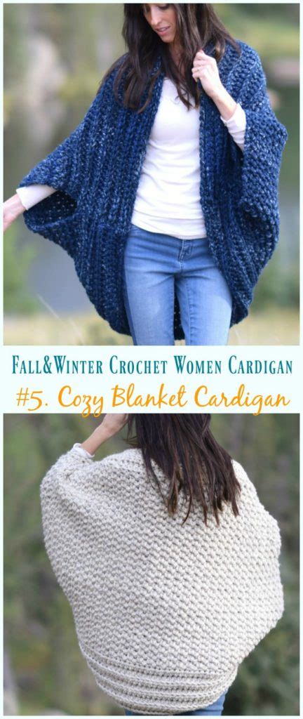 Fall Winter Women Cardigan Free Crochet Patterns