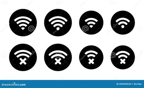 Wifi And Disconnect Wireless Network Icon Vector Internet Offline Sign Symbol Stock Vector
