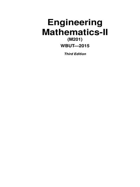 Dokumen Pub Engineering Mathematics Ii M201 Wbut2015 3nbsped 9789339219086 9339219082 Pdf