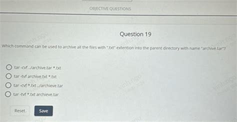 OBJECTIVE QUESTIONS Question 19 Which Command StudyX