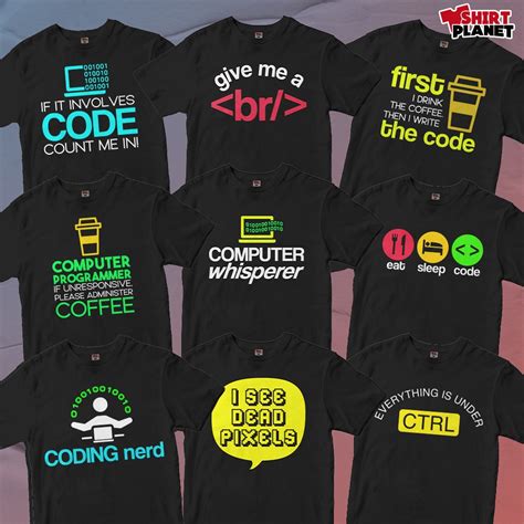 Shirt Planet Encoder Design Eat Sleep Code Coding Nerd If It Involves
