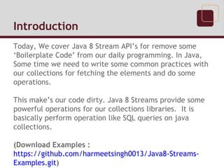 Java 8 Streams And Common Operations By Harmeet Singh Taara PPT