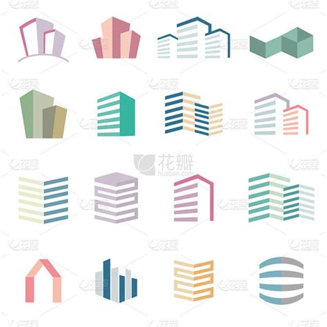 矢量城市建筑剪影图标