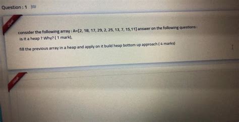 Solved Question 1 النعال Consider The Following Array