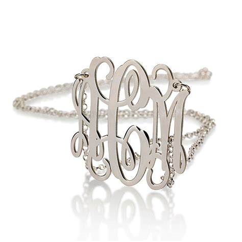 Personalized Monogram Necklace Silver Monogram Necklace 1 Etsy