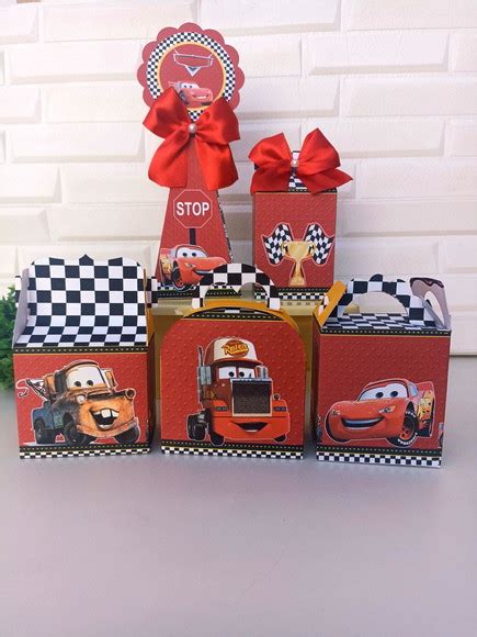 Kit Festa 20 Caixas Cars Relâmpago Mcqueen Elo7