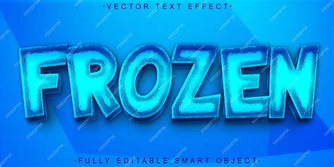 Premium Vector Ice Frozen Vector Fully Editable Smart Object Text Effect