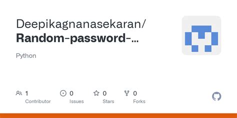 GitHub Deepikagnanasekaran Random Password Generator Python