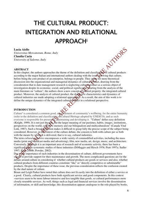 pdf the cultural product integration and relational approach