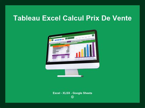 Tableau Excel Calcul Prix De Vente