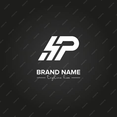 현대 Hp 문자 모노그램 로고 디자인 초기 터 템플릿 프리미엄 벡터