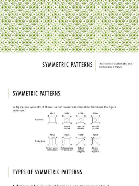 Symmetric Patterns The Nature Of Mathematics And Mathematics In Nature