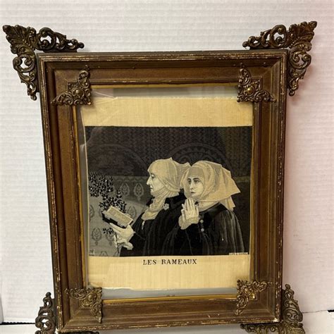 Wall Decor Rare Antique French Framed Silk Artwork Embroidered Artist