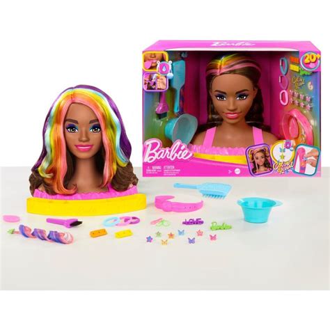 Barbie Deluxe Styling Head Curly Rainbow Hair Mattel