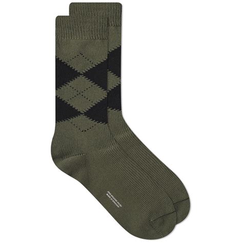 Margaret Howell Argyle Socks Olive And Black End Gb