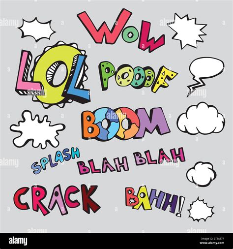 Vector set of comic text. Illustration in pop art style. Speech bubbles for different emotions ...