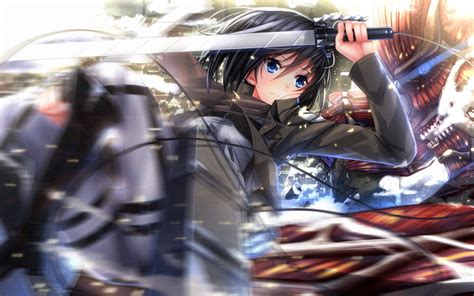 Shingeki No Kyojin Mikasa Ackerman Sword Anime Girls Anime Hd