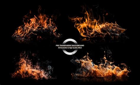 Premium Psd Fire Sparks Particles With Flames Burning Fire Flame