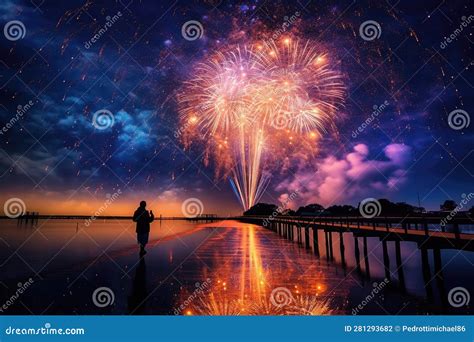 Spectacular Fireworks Display Stock Illustration Illustration Of