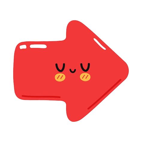 Premium Vector Cute Funny Red Arrow Icon
