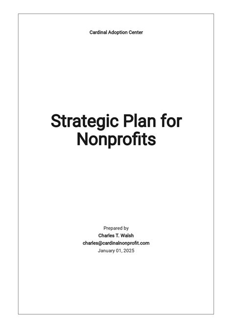 Free Strategic Plan Template For Nonprofits