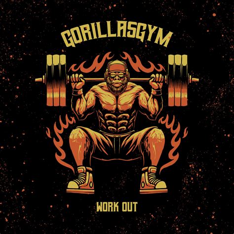 Illustration Of Gorilla Lifting Barbell Gym Work Out 45696218 Vector
