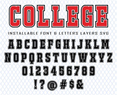Varsity Font Svg Ttf College Font Svg Varsity Font Cricut Varsity Font Layered Svg College Font