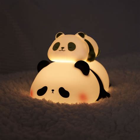 Cute Panda Lamp Led Squishy Animal Tap Tap Night Light With Usb Powered