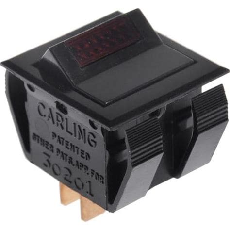 Servalite 16 Amp Single Pole Black Rocker Light Switch At