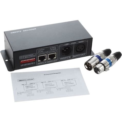 Dmx 512 4Ch X 8A Décodeur Led Contrôleur 4 Canaux Rgbw Led Dc 12 V 24