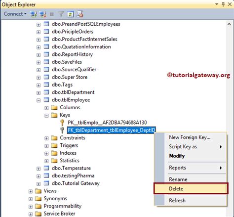 Sql Foreign Key Constraint