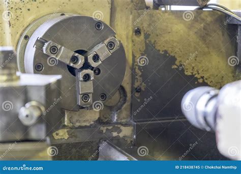 CNC Turning Machine Spindle And Lathe Workshop Stock Image Image Of Metal Mill