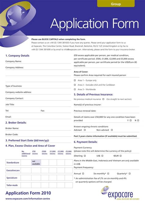 Application Form Expacare
