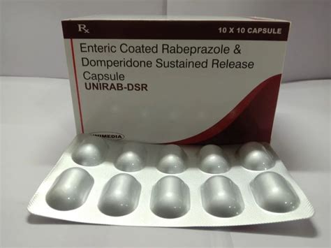 Enteric Coated Rabeprazole Sodium Sustain Release Domperidone Capsules At ₹ 95 Box Rabeprazole